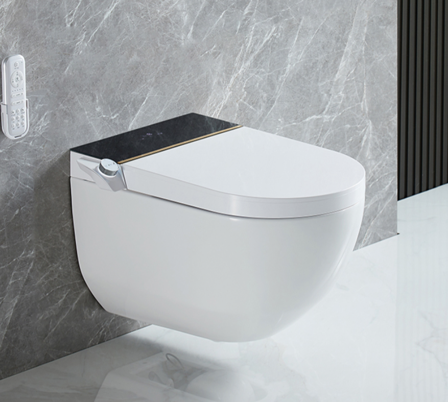 Foot Sensor Flush Smart Toilet Heated Bidet Seat Warm Wash Cyclone ...