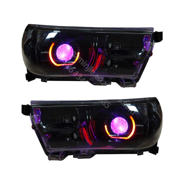 RGBW Angry Eye Hilux N80 Revo Headlights - 55W LED Bi Led