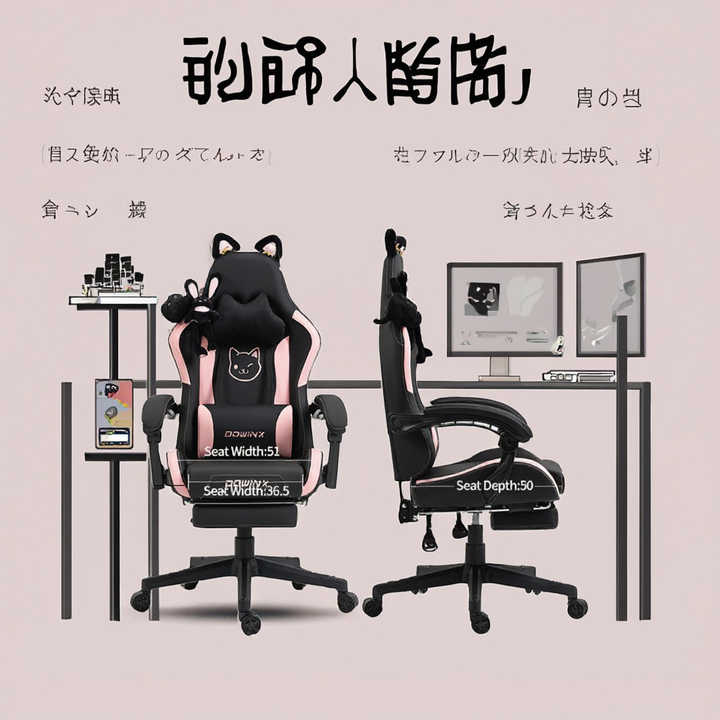 Ergonomic Cute Comfy Cartoon Cat Ear Comfortable Executive Gaming Chair ...