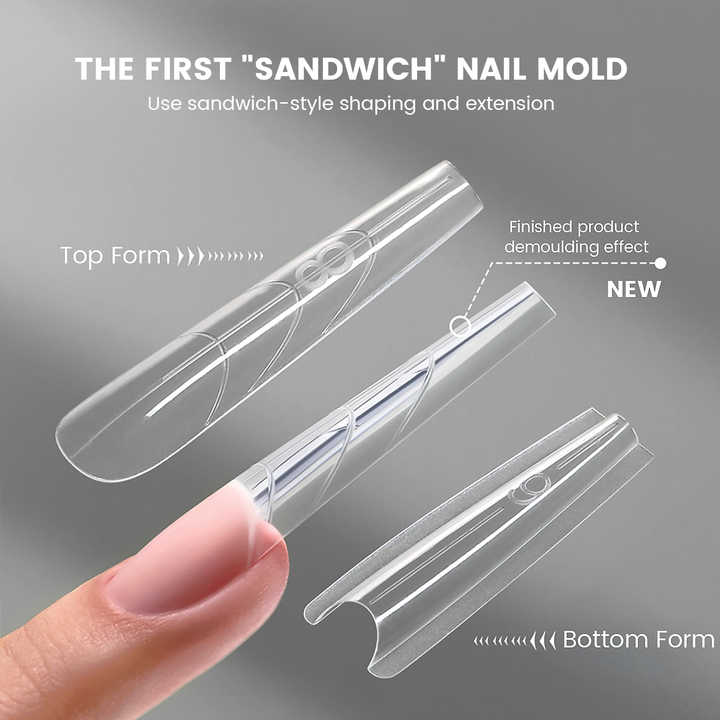 YOKEFELLOW Dual Nail Forms - Perfect for Coffin Sandwich