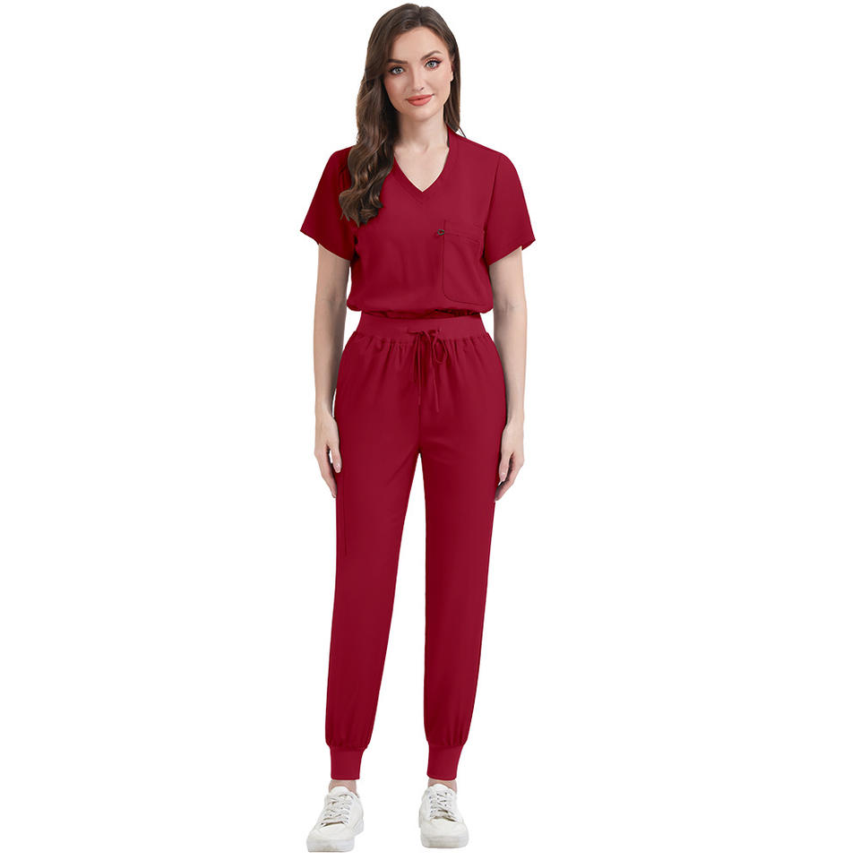 Custom logo Casual Wear Pure Color Breathable Hospital Uniforms Scrubs ...