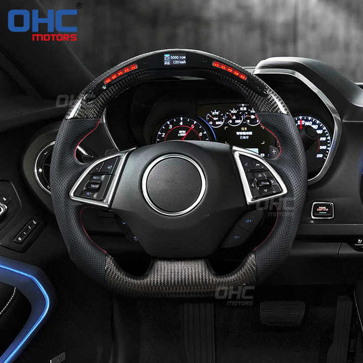 Real Carbon Fiber LED Steering Wheel for Chevy Chevrolet Camaro SS ...