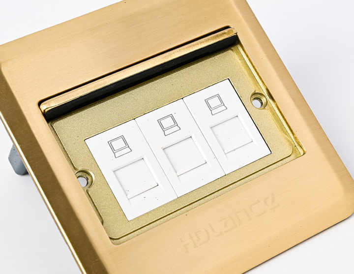 3 Port Floor Socket with Sliding Cover Flush Mounted Pop - up Floor ...