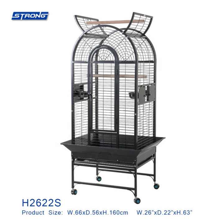 Rolling Standing Iron Metal Large Pet Parrot Bird Cage H2622S