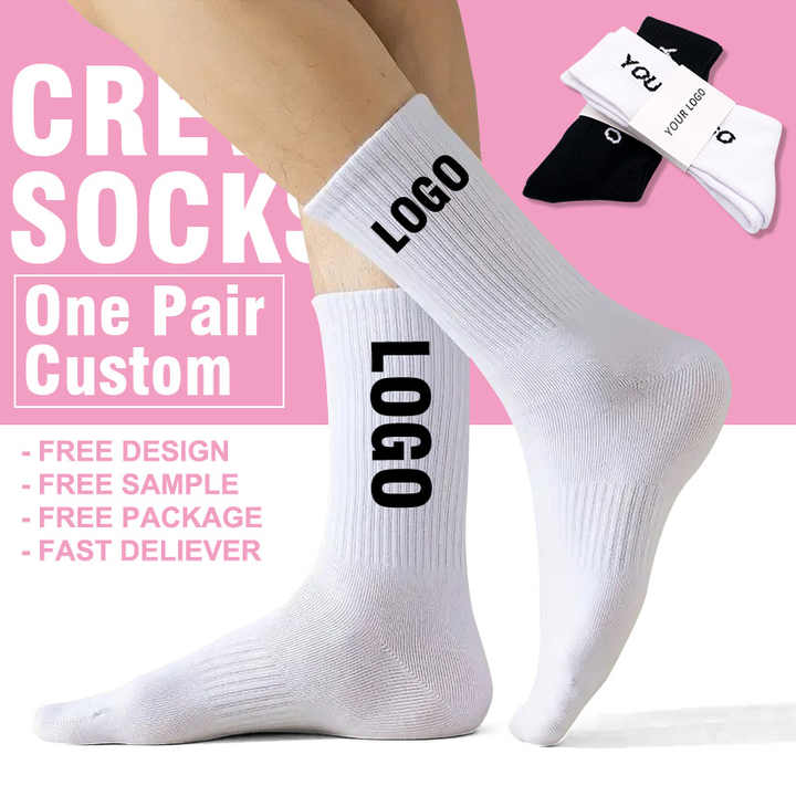 URON Custom Unisex Embroidered Tennis Athletic Logo Socks