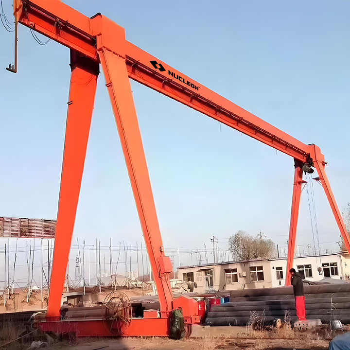 Heavy Duty Electric Single Girder Gantry Crane 10 Tons Capacity 6m Span ...