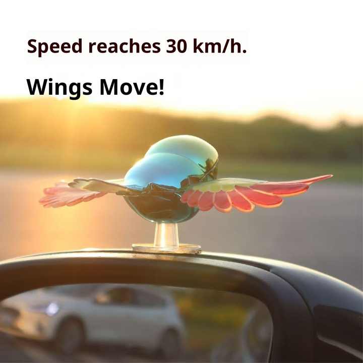 Wind Powered Fluttering Bird Car Ornament No Battery Needed Vibration ...