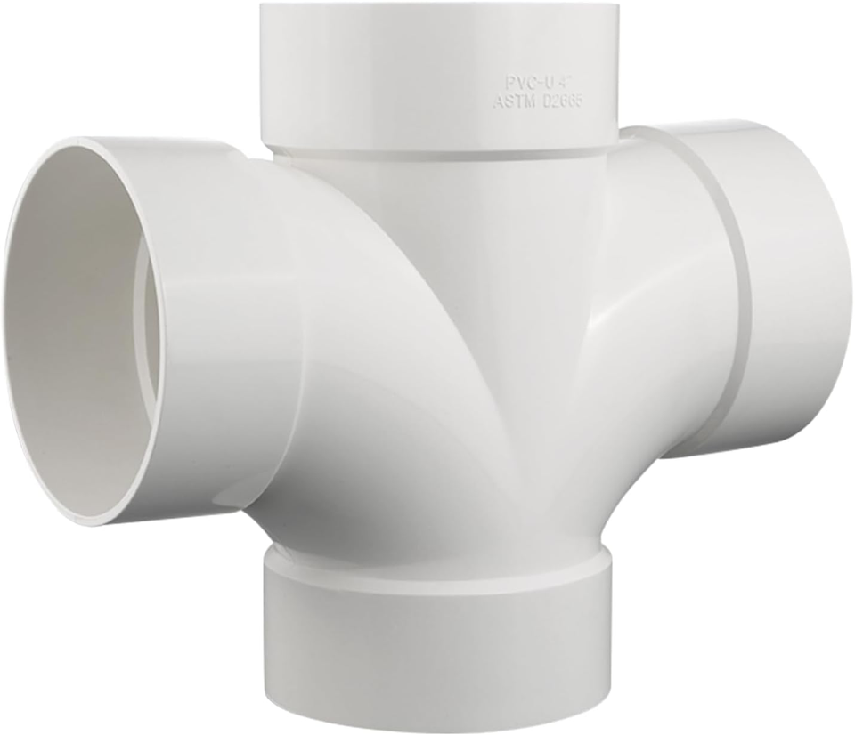 4 Inch PVC DWV Double Sanitary Tee Pipe Fitting for Sewer and ...