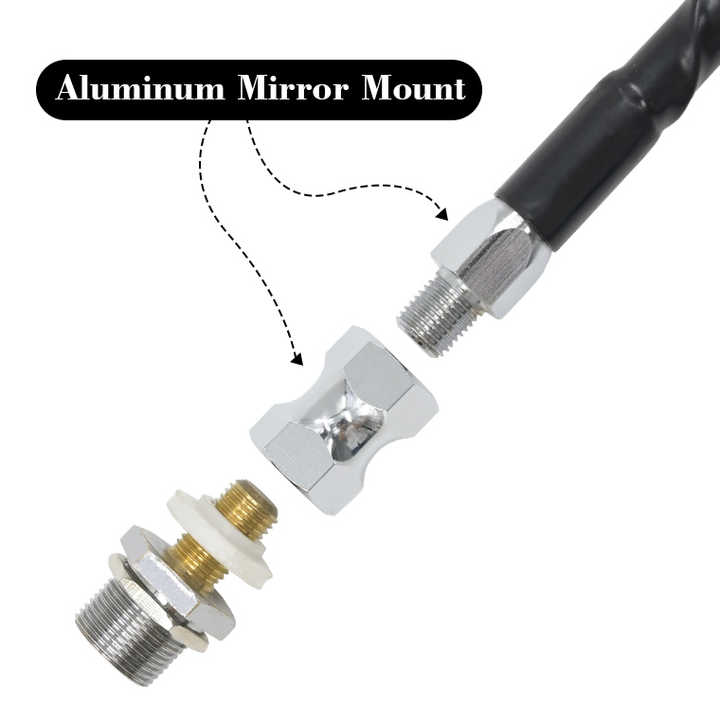 Heavy Duty CB Antenna Mirror Mount - 3ft to 5ft Options