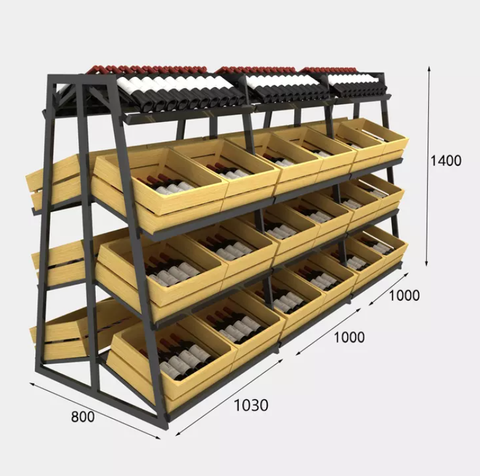 2 Tier Fruit And Vegetable Produce Display Rack Shelves/fruit Bin ...