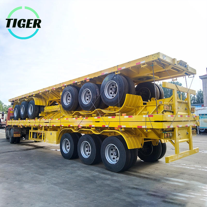 40ft 53ft Shipping Container Flatbed Truck Trailer 3/4 Axle Semi ...