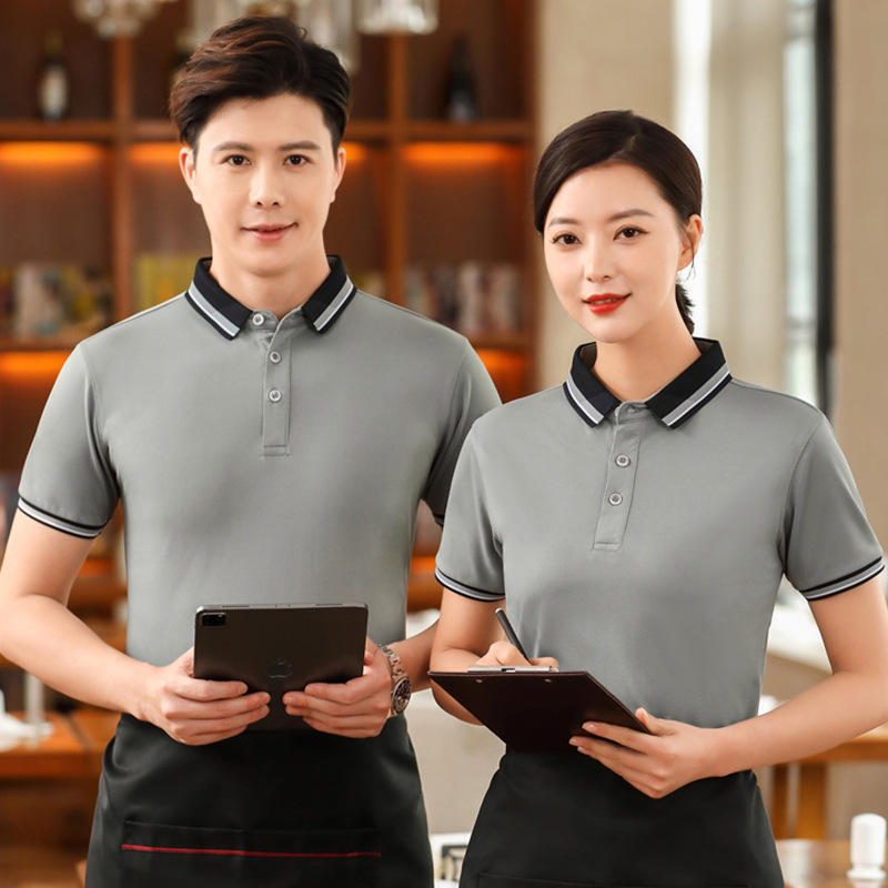 Custom ODM Short Sleeve Cotton Men's Workwear Catering Waiters ...