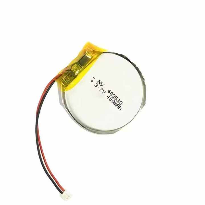 Custom Round 3.7V Lipo Battery - 403533, 380mah/400mah