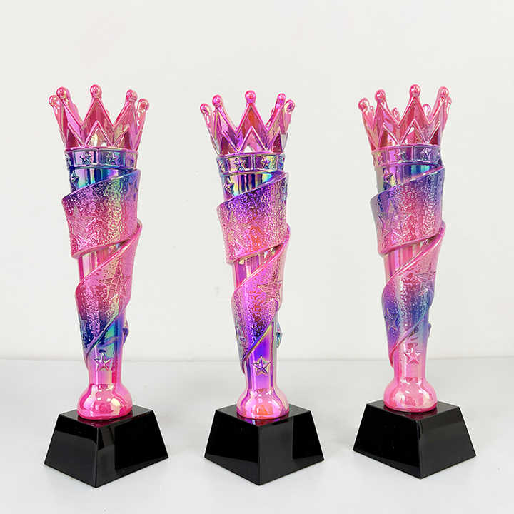 Pink Colored Resin Crown Crystal Glass Trophy MH-MJ0514| Alibaba.com
