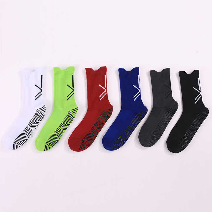 Custom Logo Compression Crew Athletic Anti-slip Grip Football Socks ...