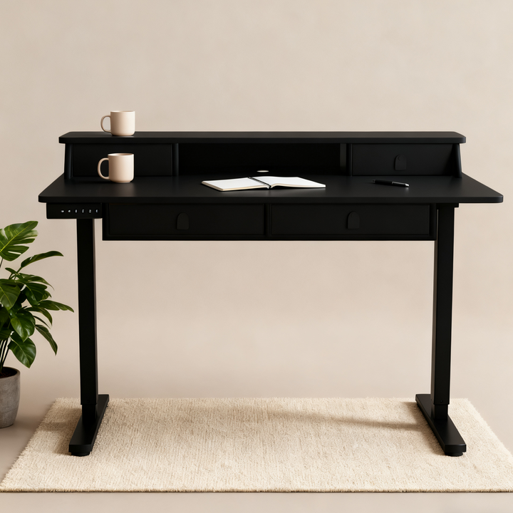 Modern Single Motor Electric Height Adjustable Work Study Desk Four ...