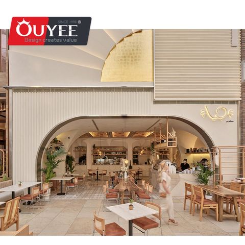 Modern Coffee Shop Interior Design with LED Counter Display