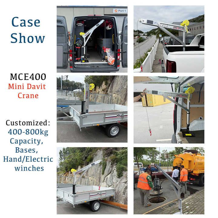 Electric Manual Mini Mobile Crane 400-800kg Small Davit Crane Aluminum ...