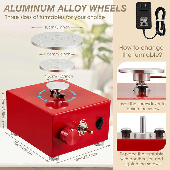 Meihui Art Mini Electric Pottery Wheel Machine Tools Ceramic Wheel ...