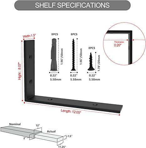 Heavy Duty L Brackets for Shelves, Countertop Brackets, Wall Shelf ...