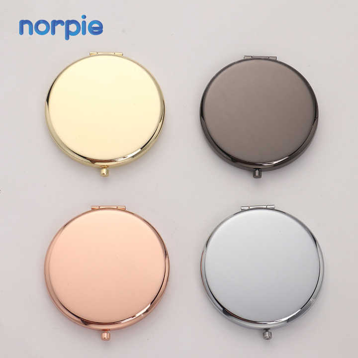 Round Metal Pocket Mirror Promotional Gift Blank Metal Laser Engrave ...