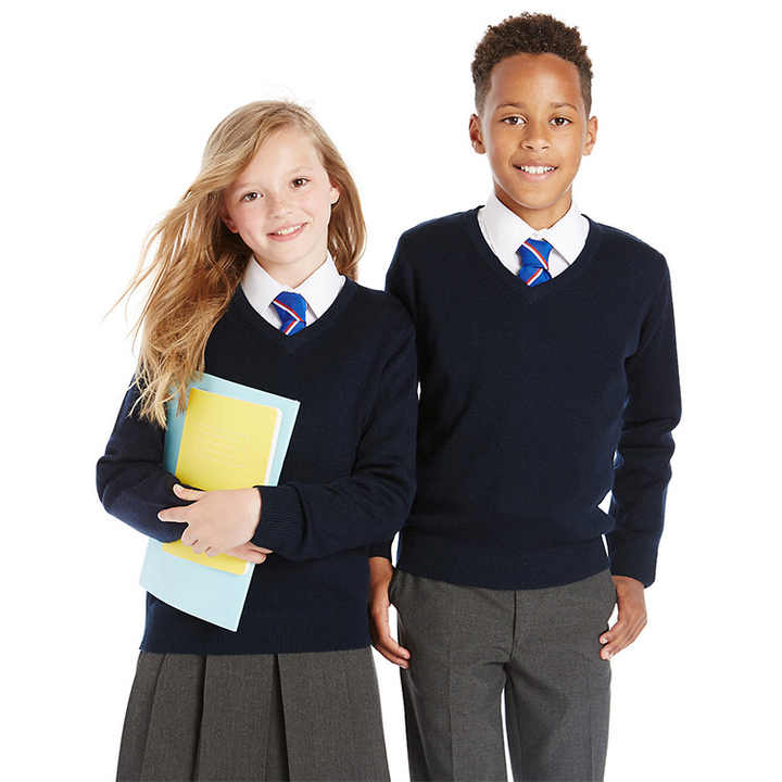 VSCOO Children's Long Sleeve Knit V Neck School Uniform Sweater ...