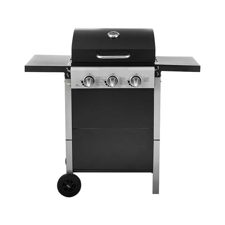Outdoor Kitchen Trolley Moveable Barbecue 3 Burner Gas Bbq Picnic Grill ...