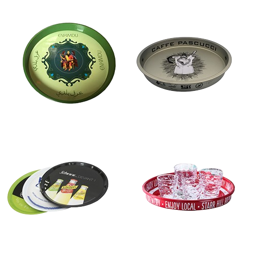 Promotional Customized Logo and Color Bar Beer Tin Tray Printed Round ...
