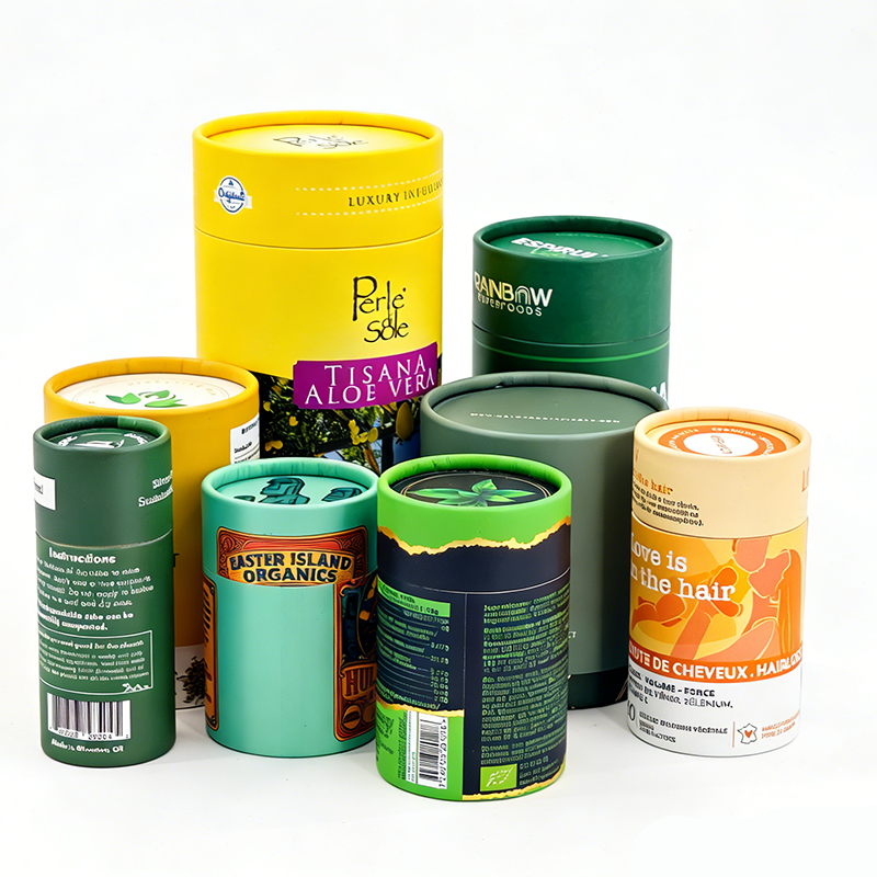 Custom Logo Eco-friendly Recyclable Kraft Paper Tube Paper Cylinder Box ...