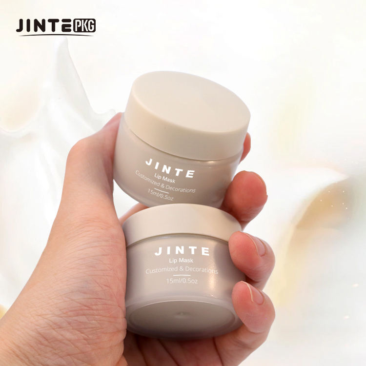 Customized Beige Cosmetic Packaging PP Jars With Lids For Eye Cream Lip ...