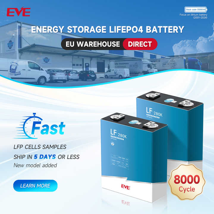 EVE 280K V3 Lithium Ion Battery - 3.2V 280ah Lifepo4 Cell