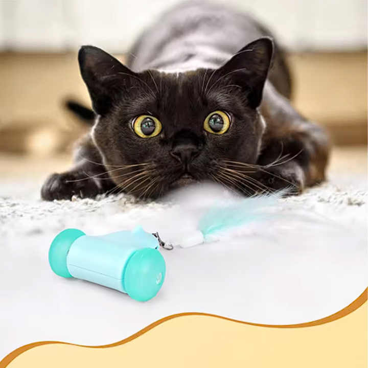 Running Mouse Cat Toys Interactive Colorful Light Cat Teaser Sticks ...