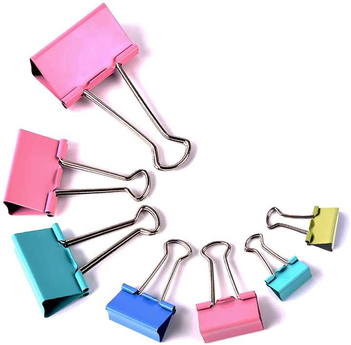 Assorted 5 Colors 15mm 19mm 25mm 41mm 51mm Binder Clips Binder Clips ...