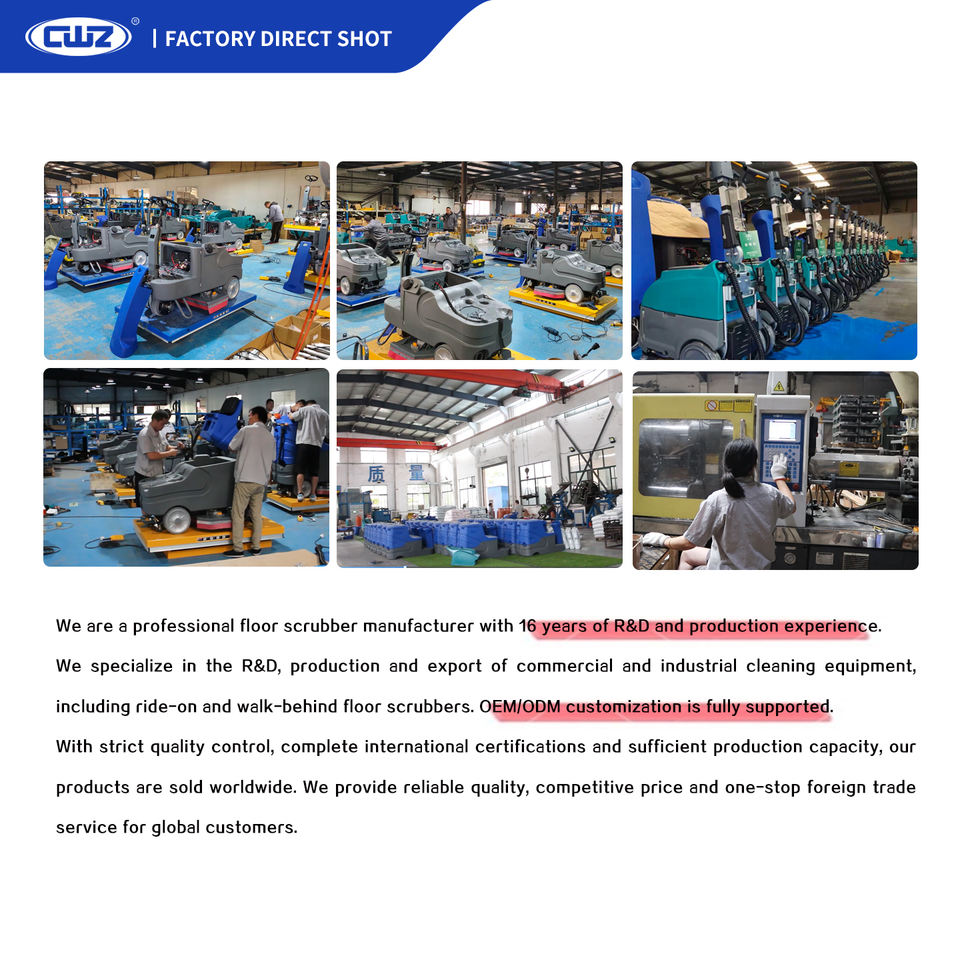 New CWZ Ride-On 24V 100Ah Battery-Powered Industrial Floor Scrubber ...