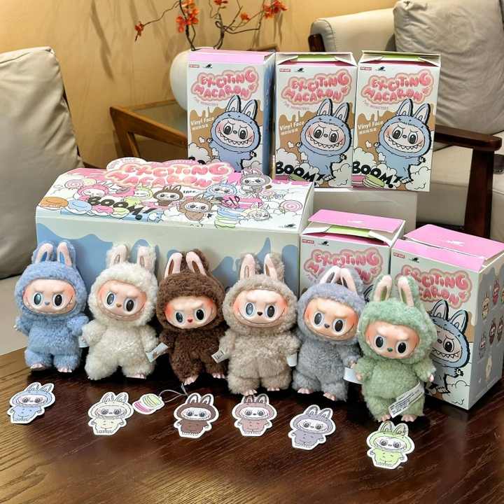Pop Mart Official Labubu Macaron Plush Toy Vinyl Doll Mystery Box ...