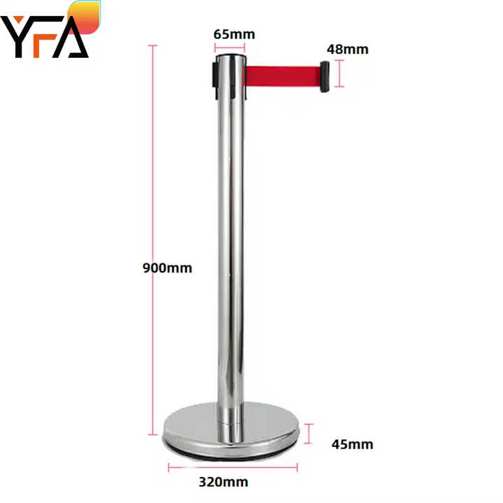 Metal Crowd Control Barrier for Queue Management Gold Stanchion Poles ...