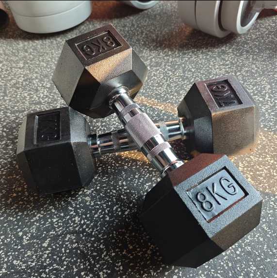 AKTIV Home Gym 1-70 Kg 1-125 Lb Set Free Weights Cast Iron Rubber ...