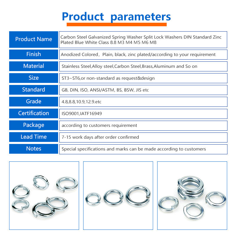 Carbon Steel Galvanized Spring Washer Split Lock Washers DIN Standard ...