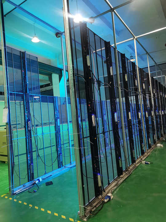 Screen Transparent Film Glass Wall For Advertising Video Flexible ...