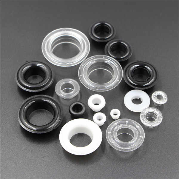 Black White Round Transparent Clear Plastic Grommets