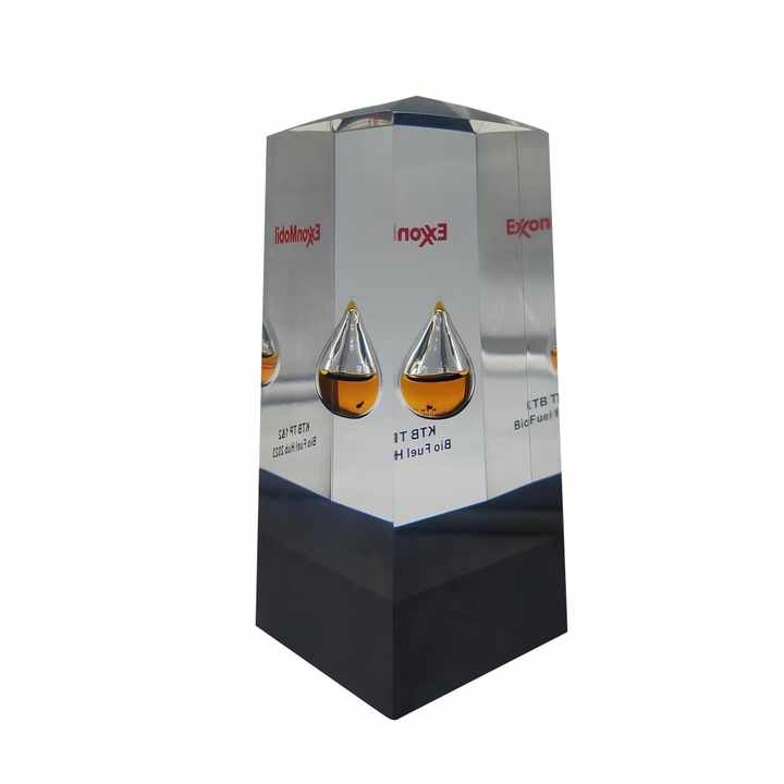 Custom Acrylic Block Trophy with Oil Drop Clear Solid Resin Oil Drop ...