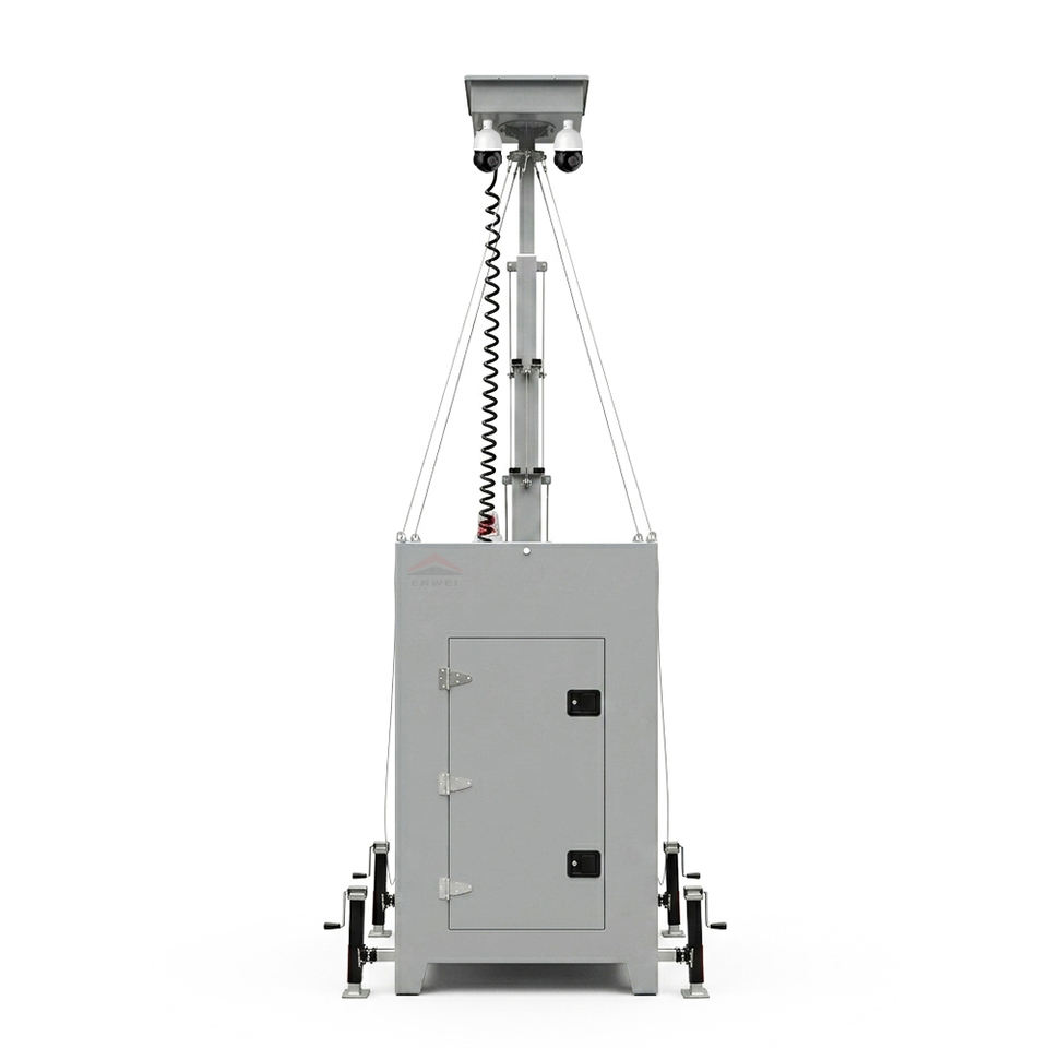 Compact Mobile CCTV Surveillance Tower with 6m Mast Optional Color for ...