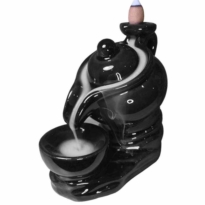 Ywbeyond Ceramic Tea Pot Backflow Incense Burner Smoke Waterfall ...