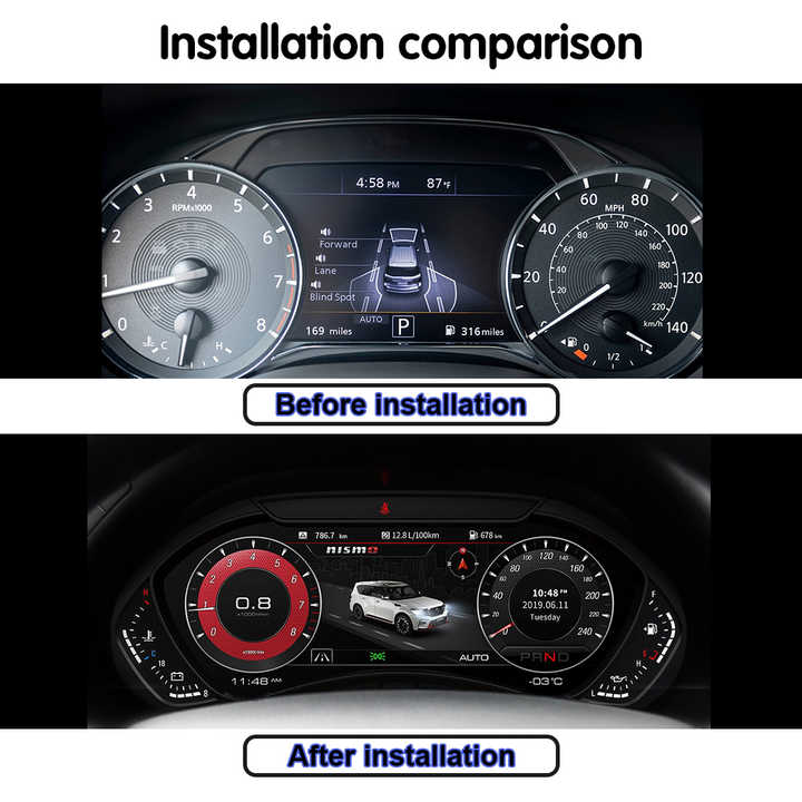 Krando 12.3" Digital Instrument Cluster for Nissan Patrol Y62 Infiniti ...
