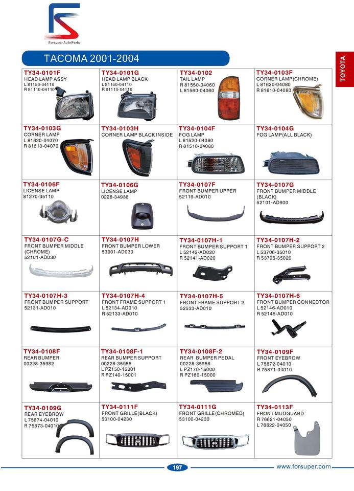 Toyota Tacoma 2001-2004 Front Bumper - High-Quality Parts