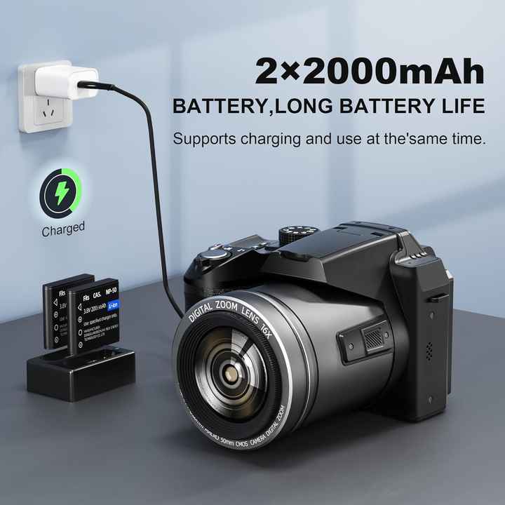 NBD 4K 64MP Digital Camera Vlogging Camcorder with 16x Zoom & Wi-Fi