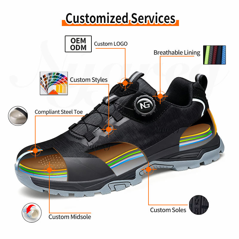 Lightweight Men's Steel Toe Safety Shoes Anti-Piercing Anti-Static ...