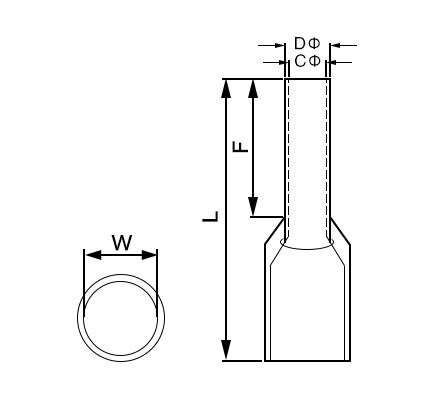 Insulated wire end terminal E1510 ferrule wire connector tail tubular ...