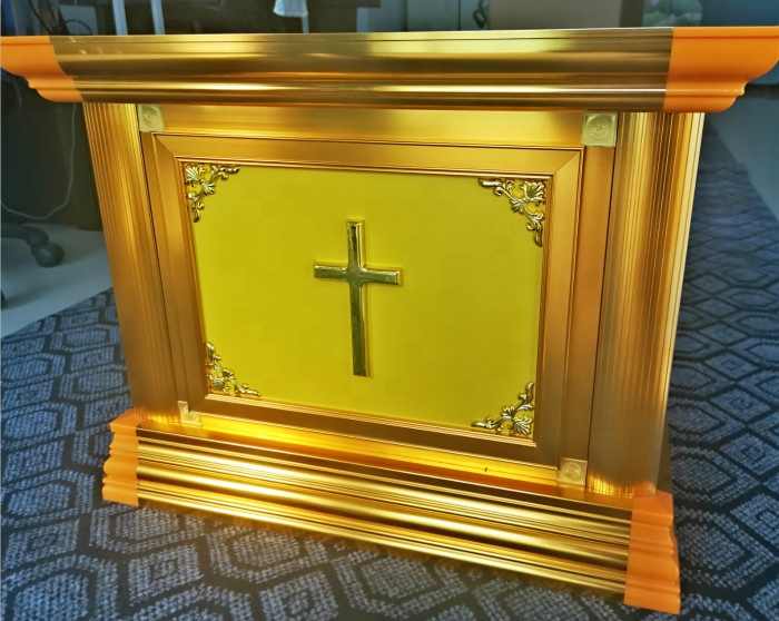 Columbarium Niche with Cross Carving Urn Ash Storage Rack