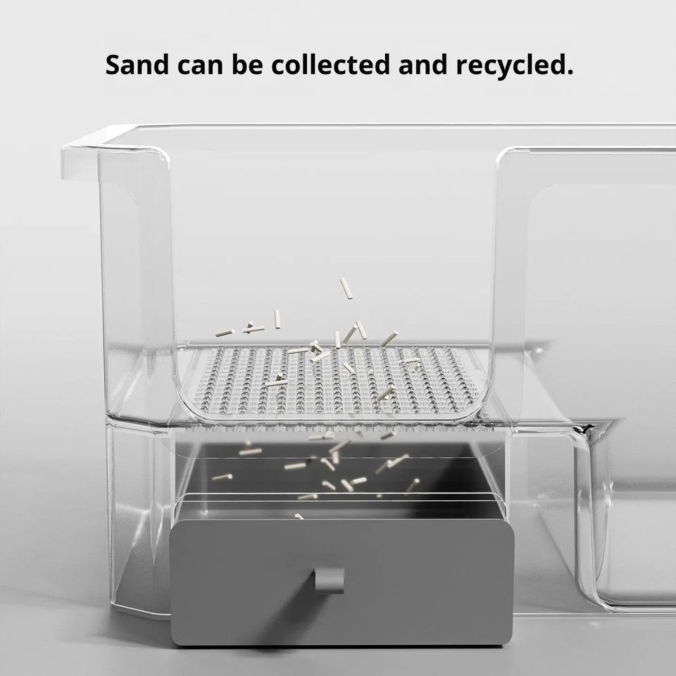 Extra Large Plastic Eco-friendly Cat Litter Box Giant Semi-Enclosed Cat ...